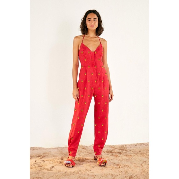 FARM Rio | Pants & Jumpsuits | Farm Rio Linen Embroidered Pineapple ...